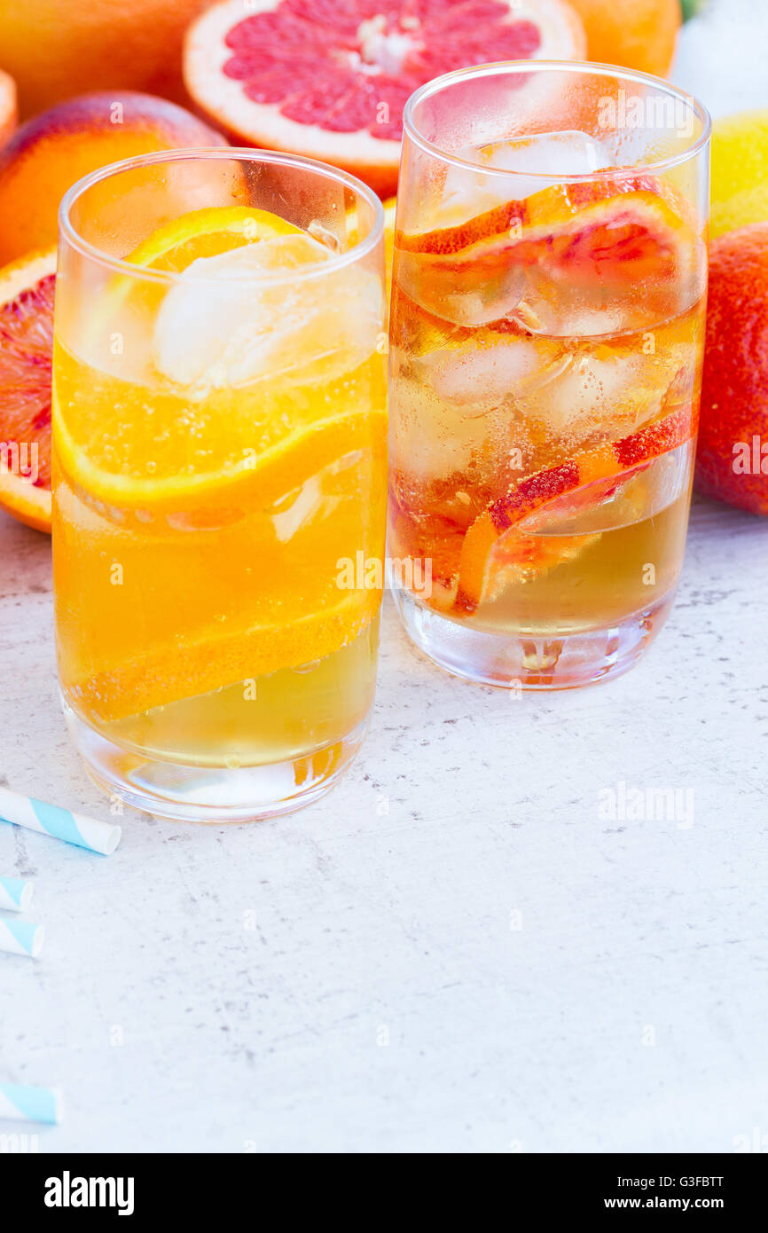 Summer citrus drinks Stock Photo - Alamy
