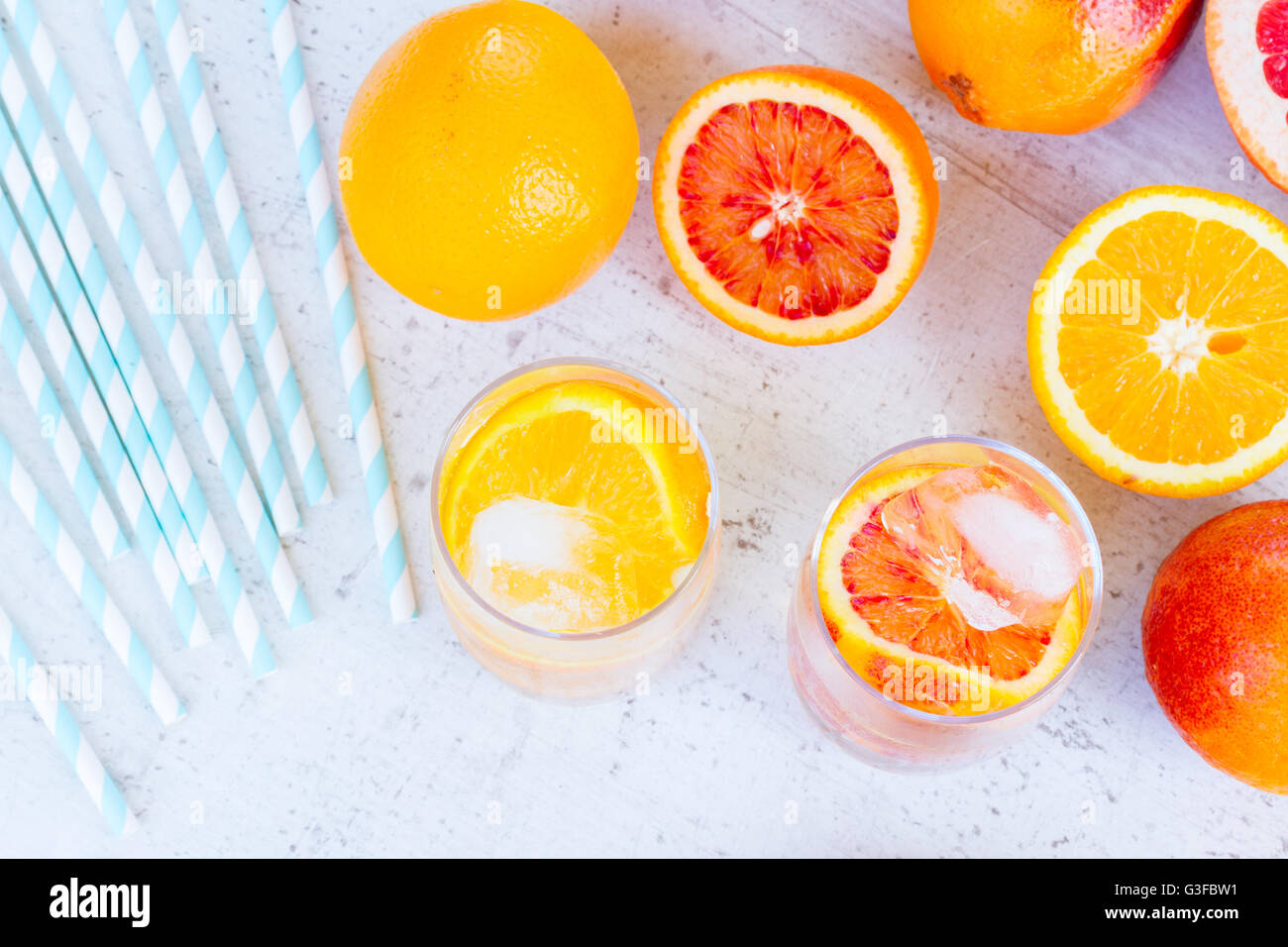 Summer citrus drinks Stock Photo - Alamy
