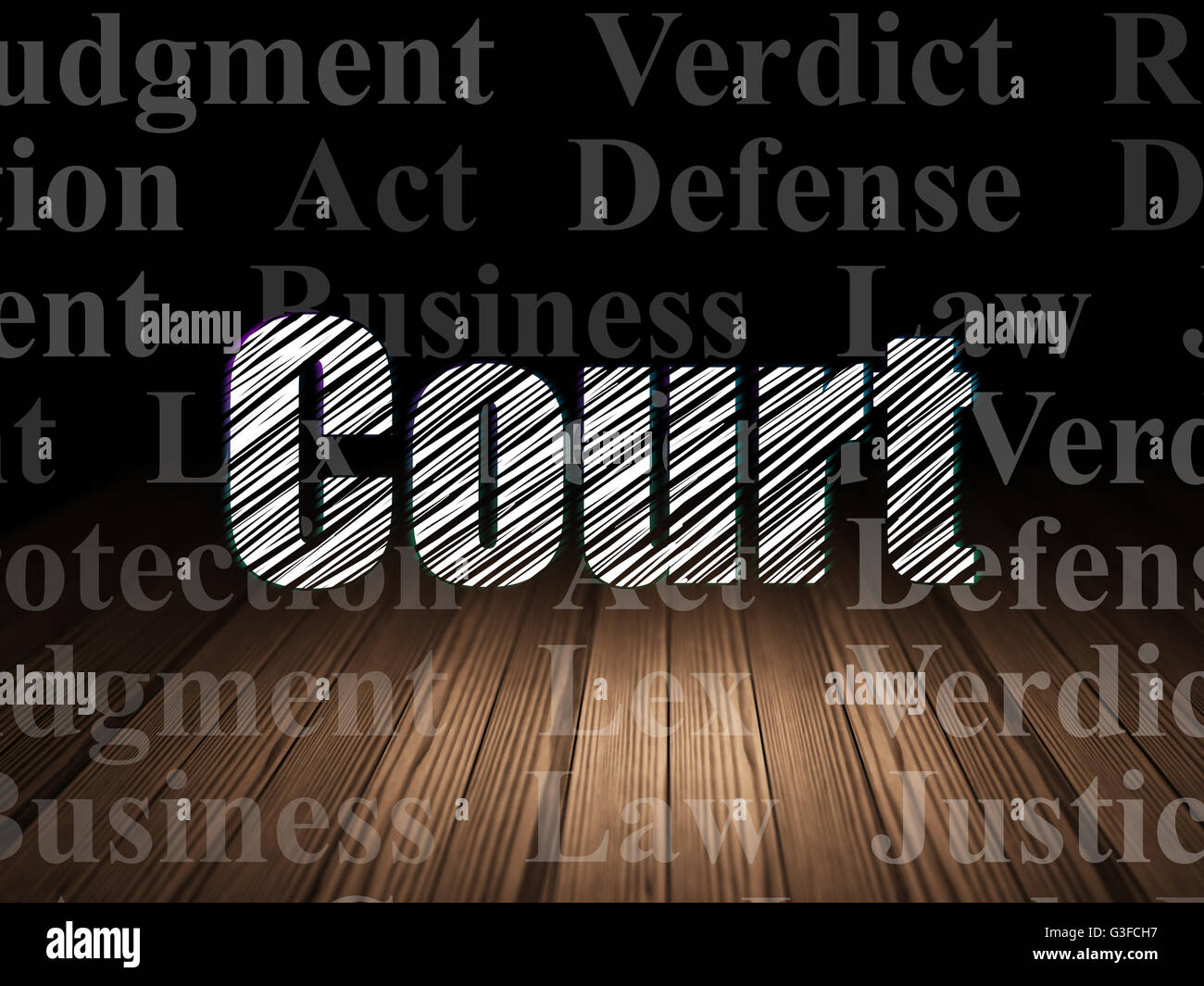 Law concept: Court in grunge dark room Stock Photo - Alamy