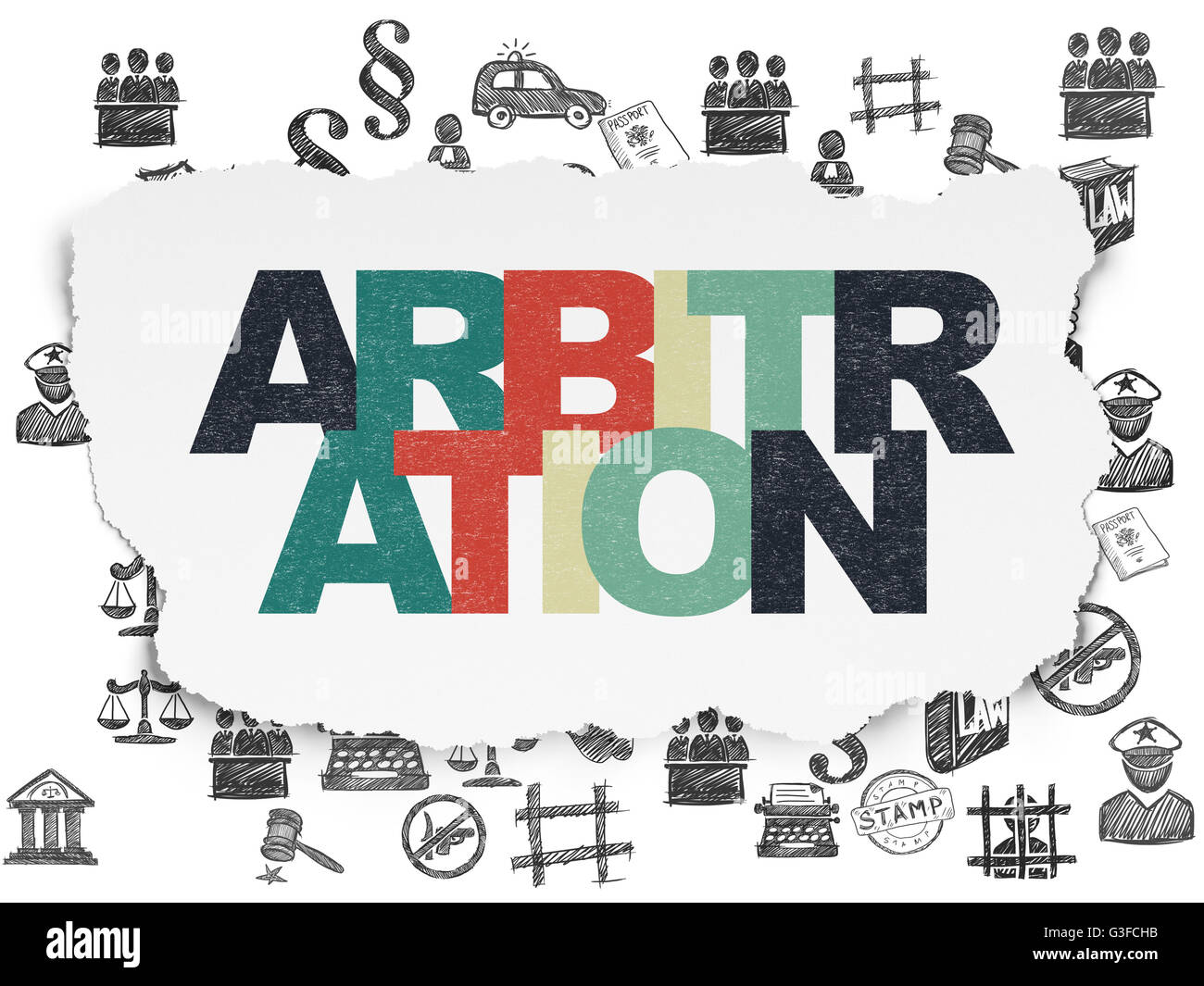 Law concept: Arbitration on Torn Paper background Stock Photo - Alamy