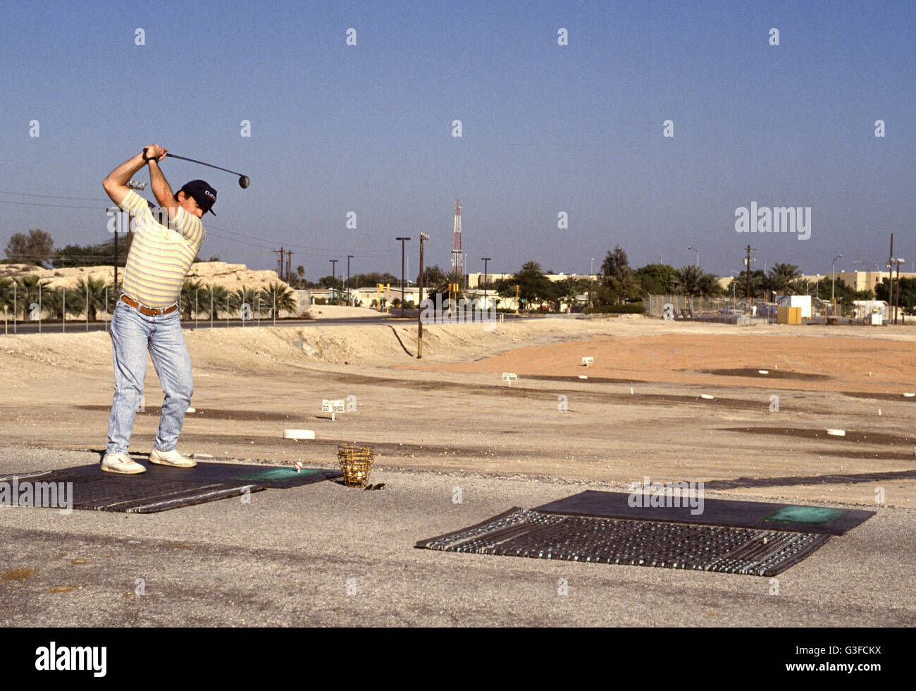 dhahran, saudi arabia - the golf practicing range at the sprawling ...