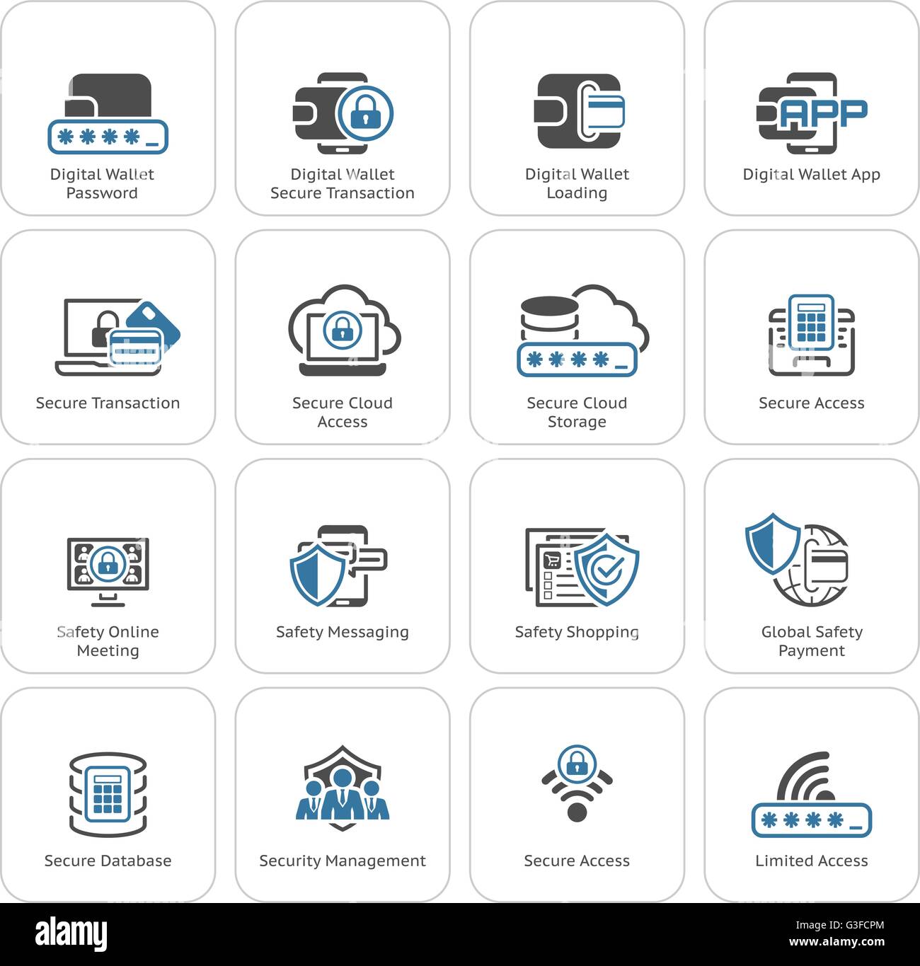 Flat Design Security and Protection Icons Set Stock Vector Image & Art ...