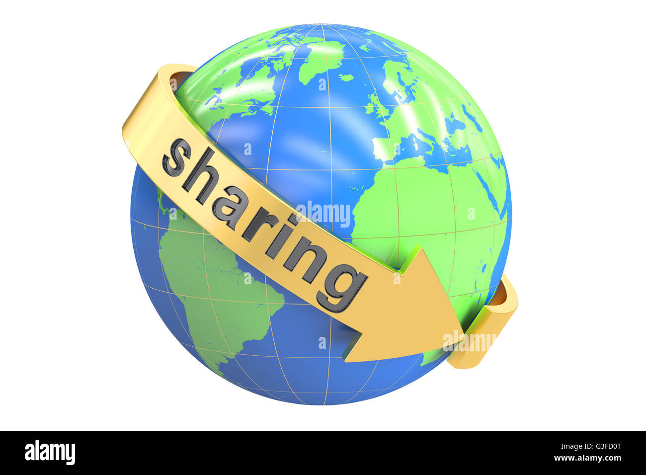 Global Sharing concept 3D rendering isolated on white background Stock ...