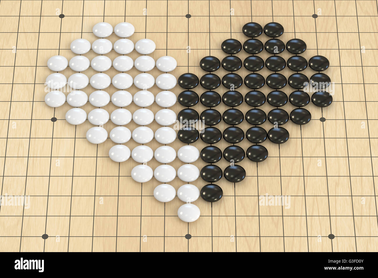 Go Game, Heart On Go Board. 3D rendering Stock Photo - Alamy