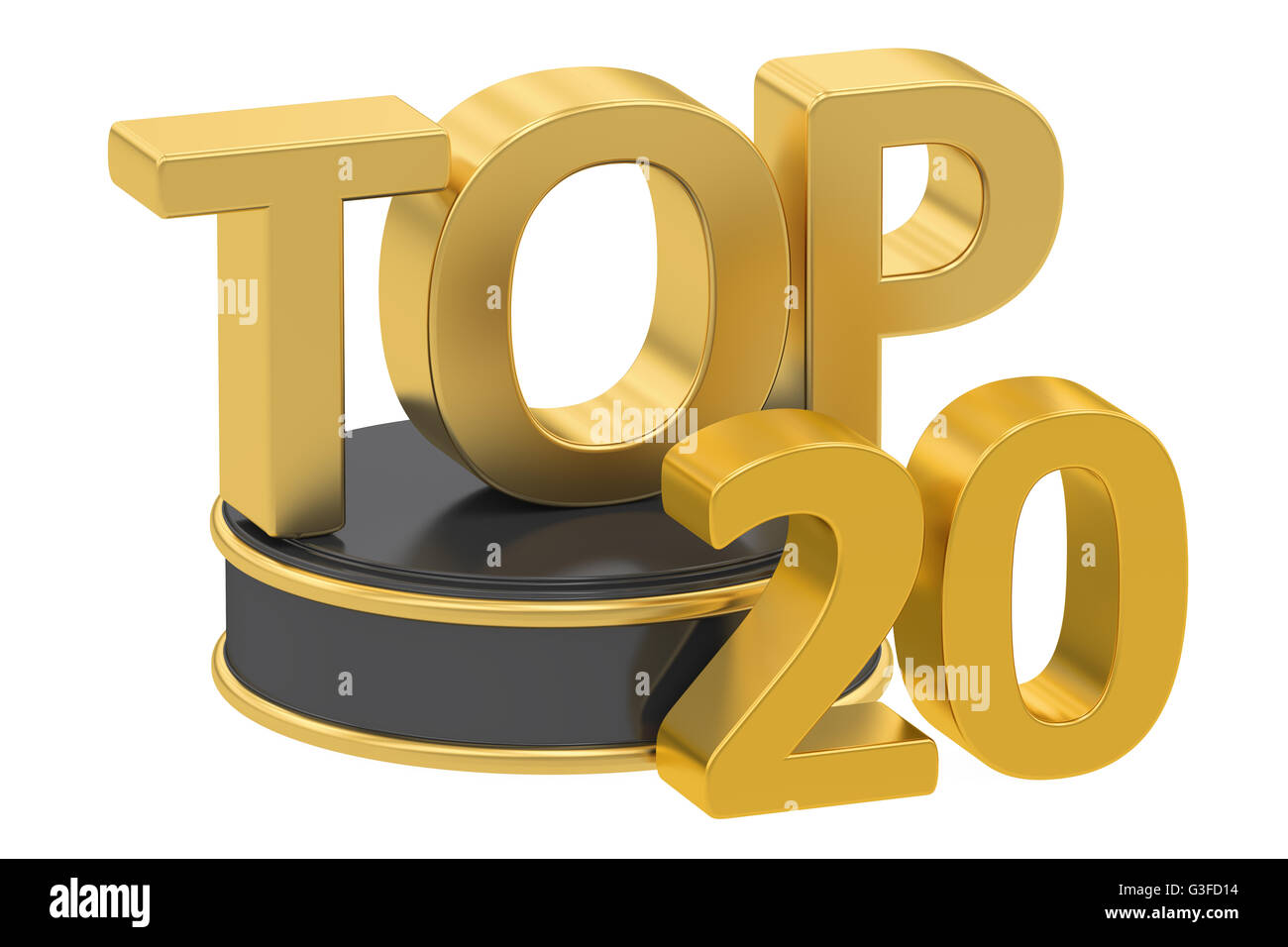 Top 20, 3D rendering isolated on white background Stock Photo - Alamy