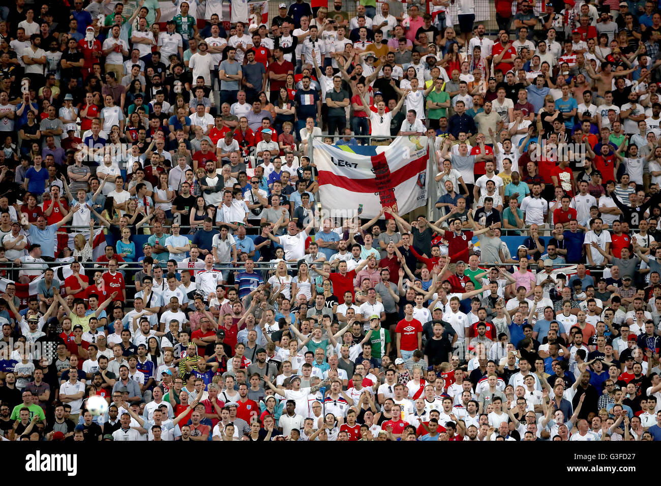 A general view of England fans in the stands during the UEFA Euro 2016 ...
