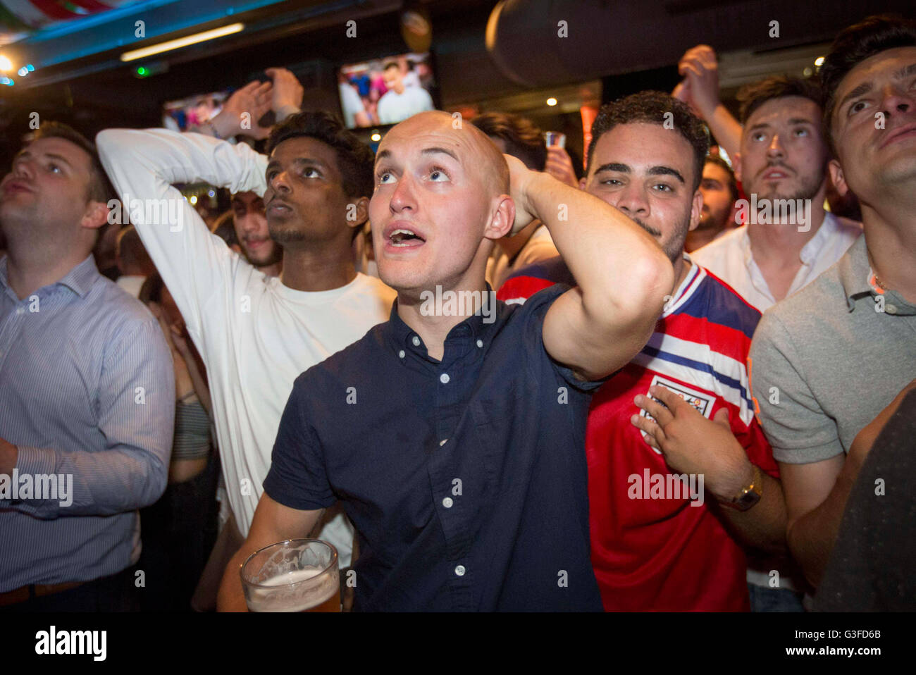England fans in the Walkabout Pub in central London, during the England ...
