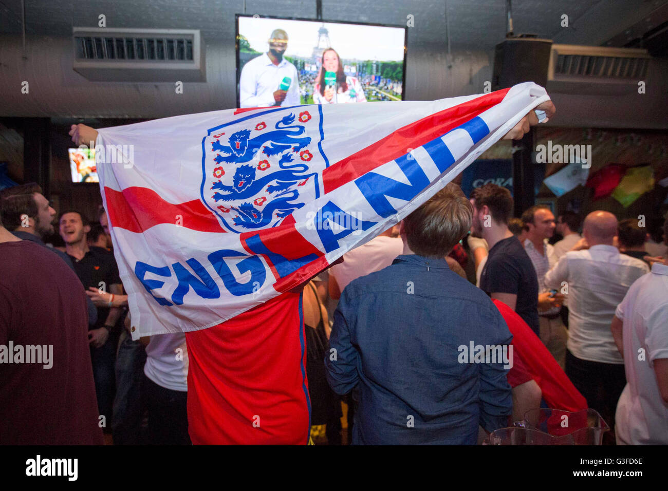 England fans in the Walkabout Pub in central London, during the England ...