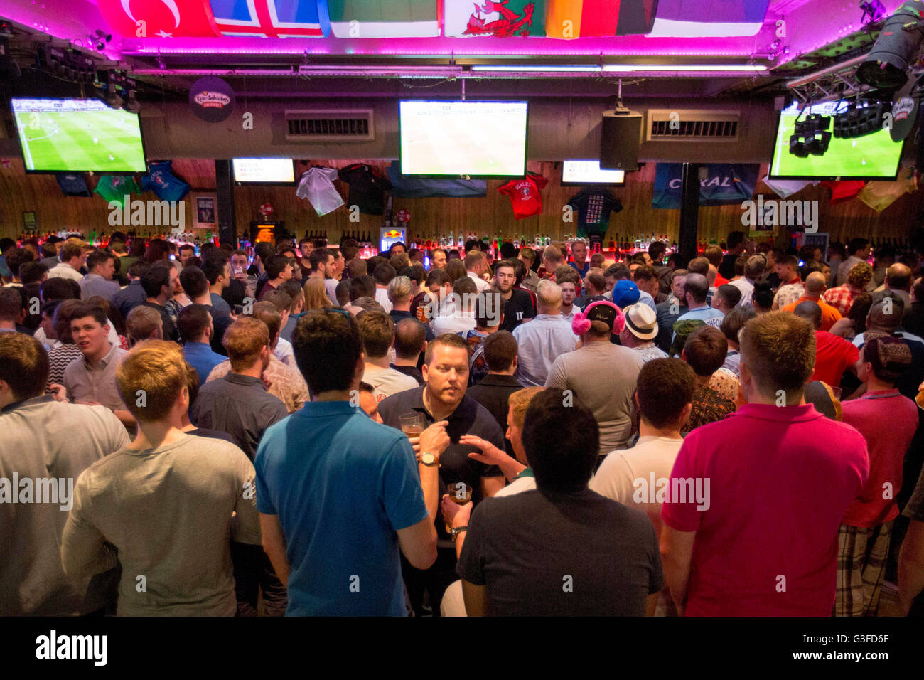 England fans in the Walkabout Pub in central London, during the England ...