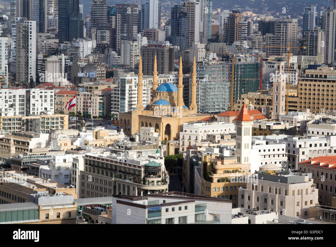 Beirut, Lebanon. 10th June 2016. The Blue Mosque is bathed in Lovely ...