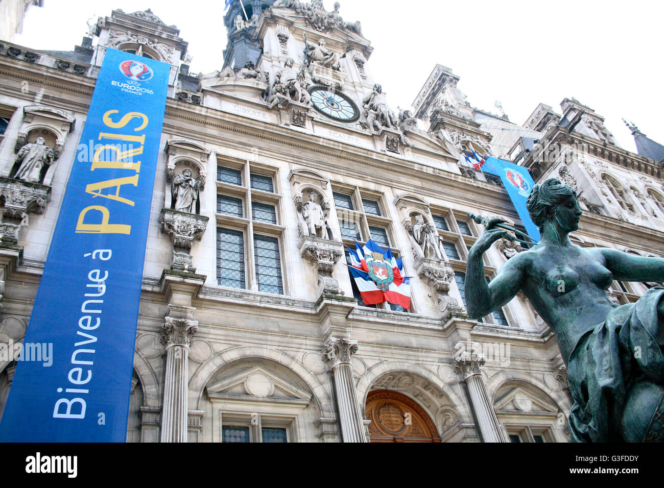Paris, France. 08th June, 2016. The advertising and displays supporting ...