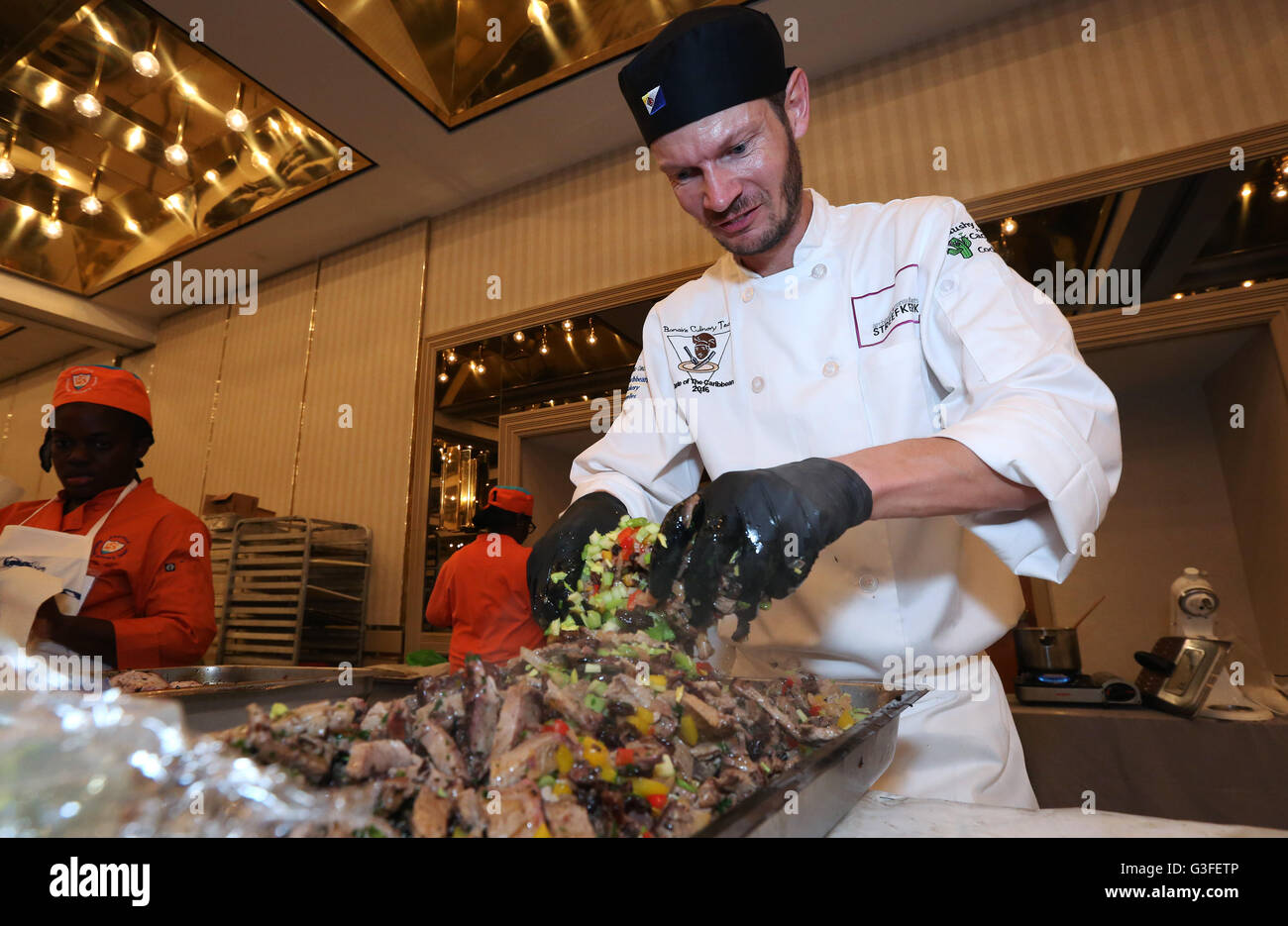 Miami, Florida, USA. 9th June, 2016. Assistant chef Han ten Winkel with ...