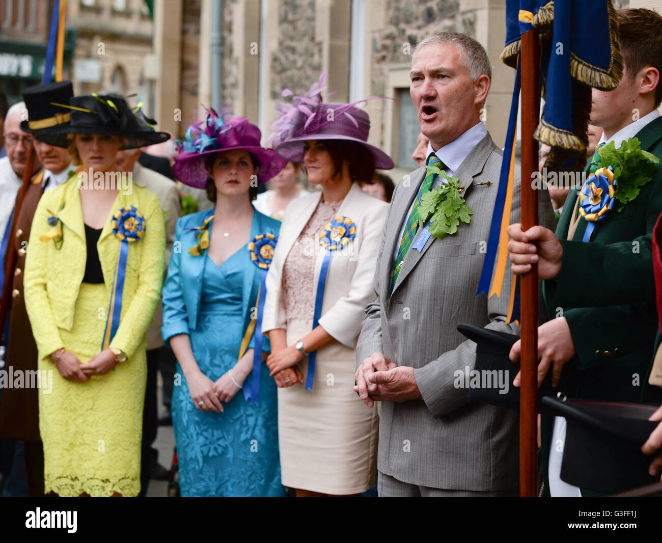 Hawick, Scotland, UK. 10 Jun 2016. Hawick Common Riding 2016 Singing ...