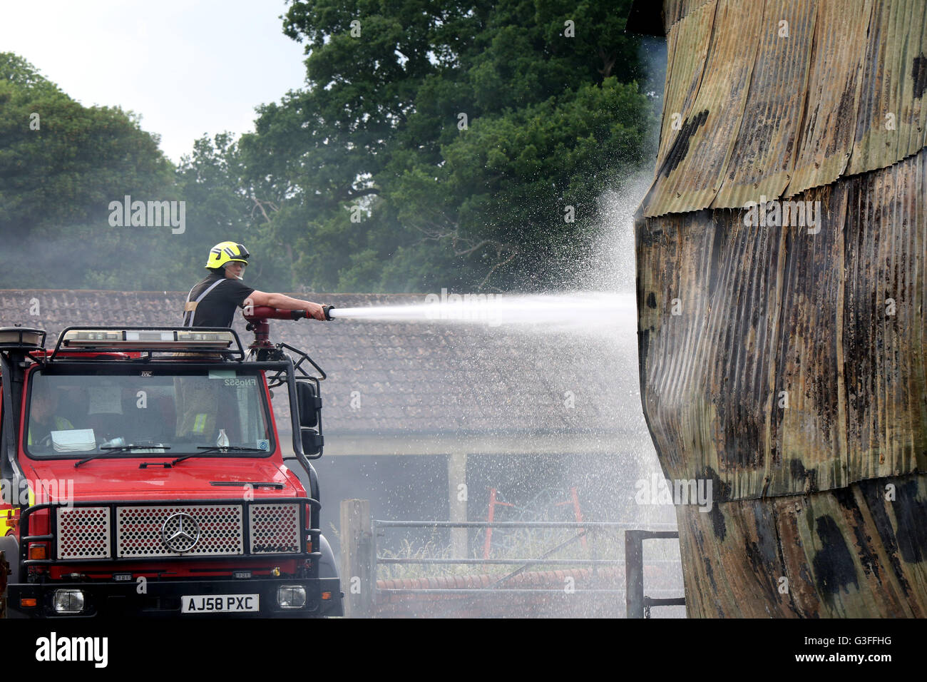 Farnham, Surrey, UK. 10th June, 2016. Fire crews from stations across ...
