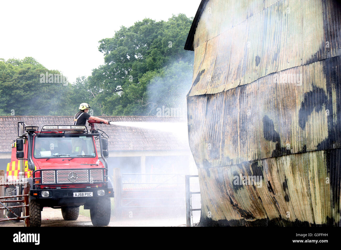 Farnham, Surrey, UK. 10th June, 2016. Fire crews from stations across ...