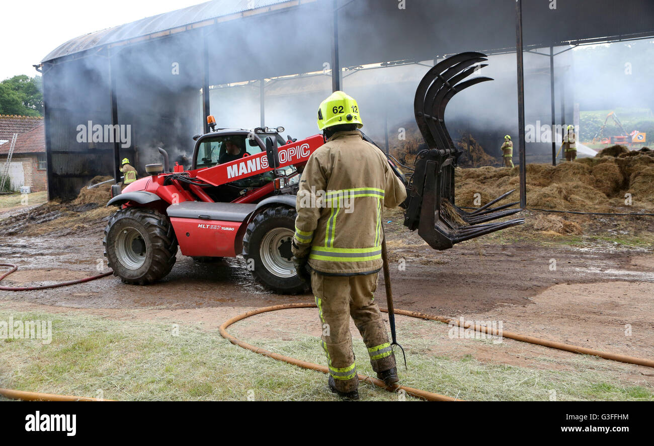 Farnham, Surrey, UK. 10th June, 2016. Fire crews from stations across ...
