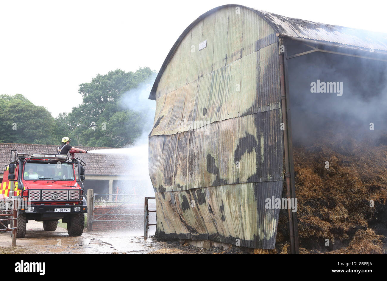 Farnham, Surrey, UK. 10th June, 2016. Fire crews from stations across ...