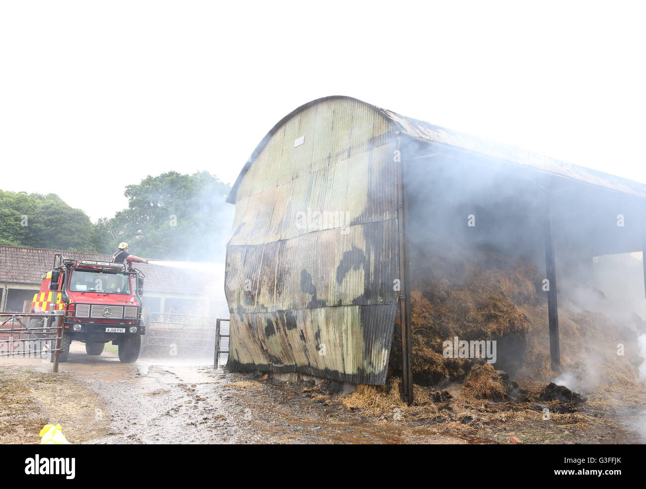 Farnham, Surrey, UK. 10th June, 2016. Fire crews from stations across ...