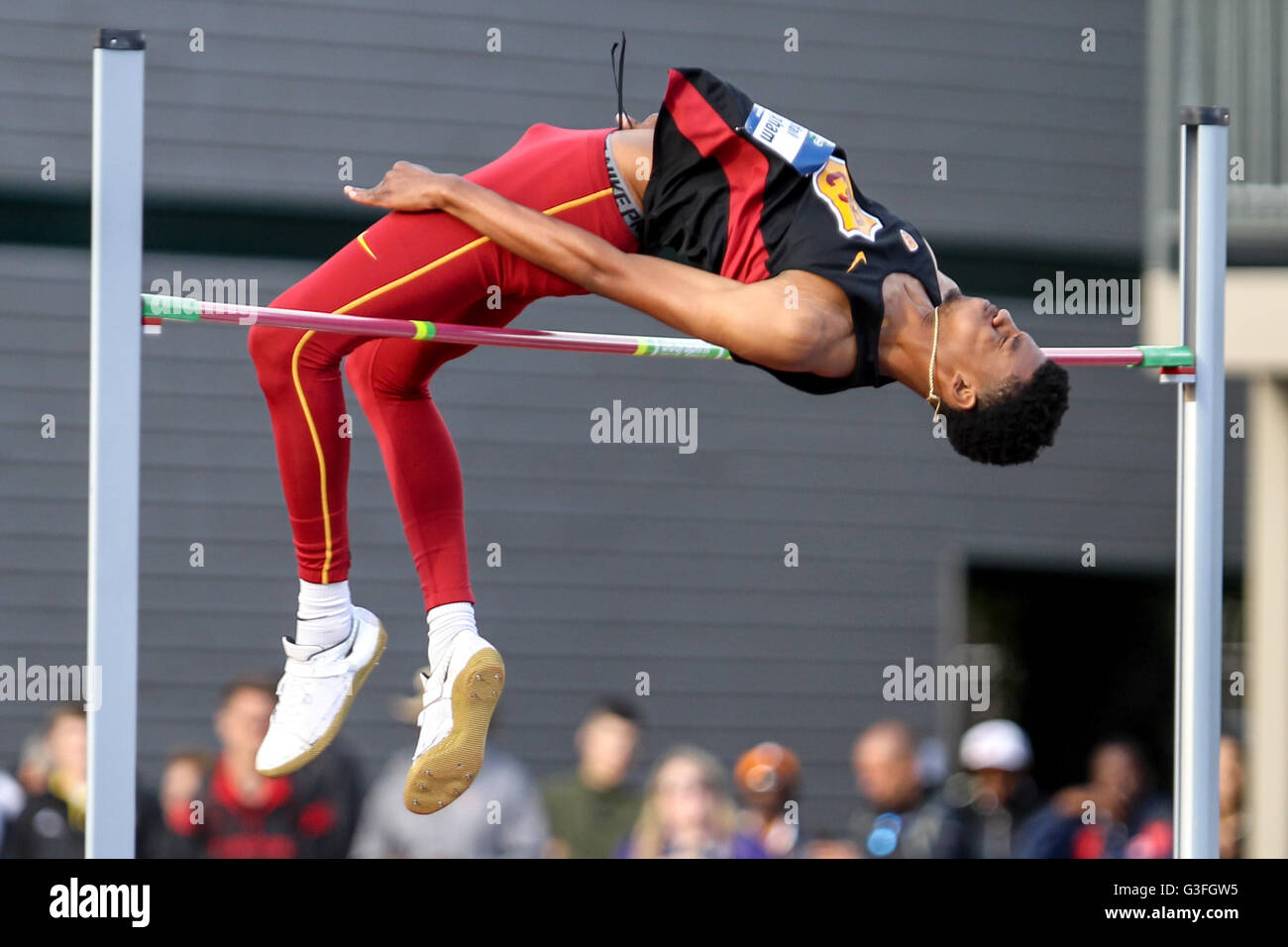 June 10, 2016 - RANDALL CUNNINGHAM of USC clears a height in the high ...