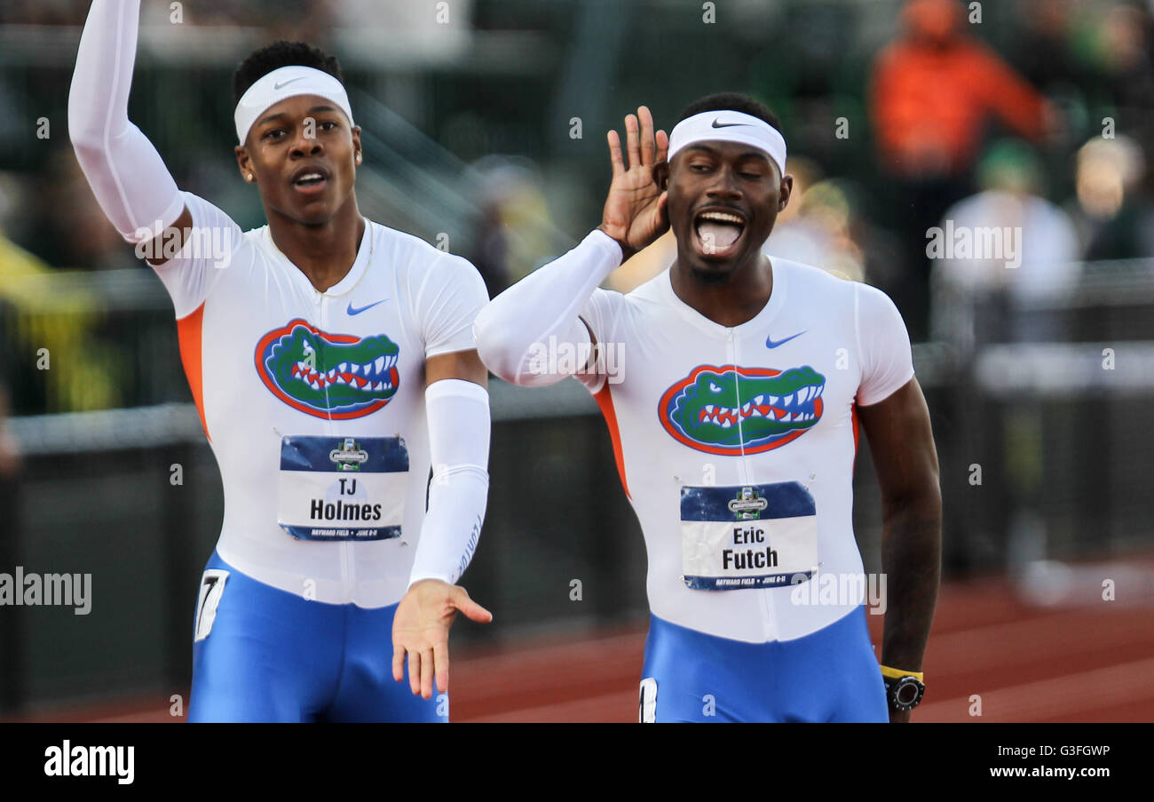 June 10, 2016 - TJ HOLMES, left, and ERIC FUTCH of Florida celebrate ...