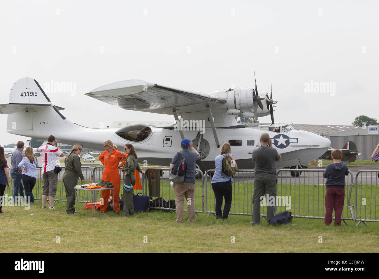 Biggin Hill, UK. 11th June 2016. PBY Catalina arrives at the Biggin ...