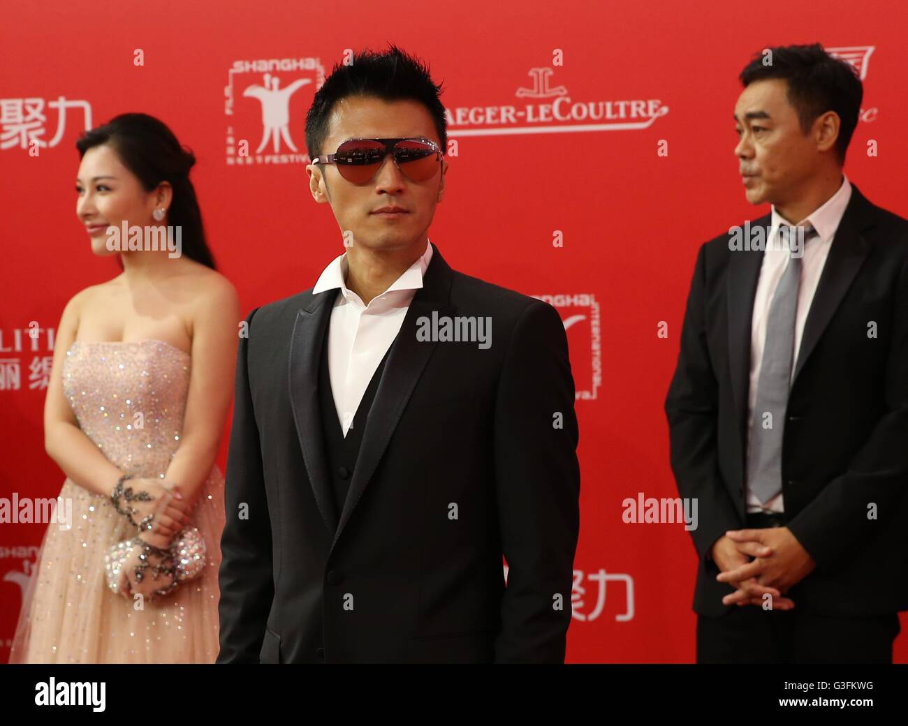 Shanghai, China. 11th June, 2016. Chinese actor Nicholas Tse (C) poses ...