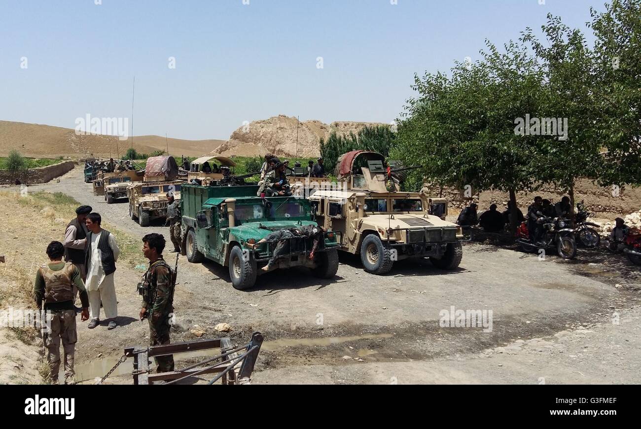 Faryab, Afghanistan. 10th June, 2016. Afghan security force members ...