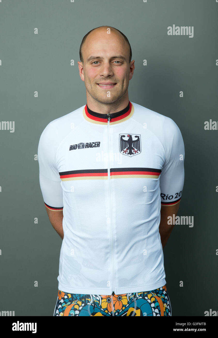 Cottbus, Germany. 10th June, 2016. Track cyclist Max Levy poses in ...
