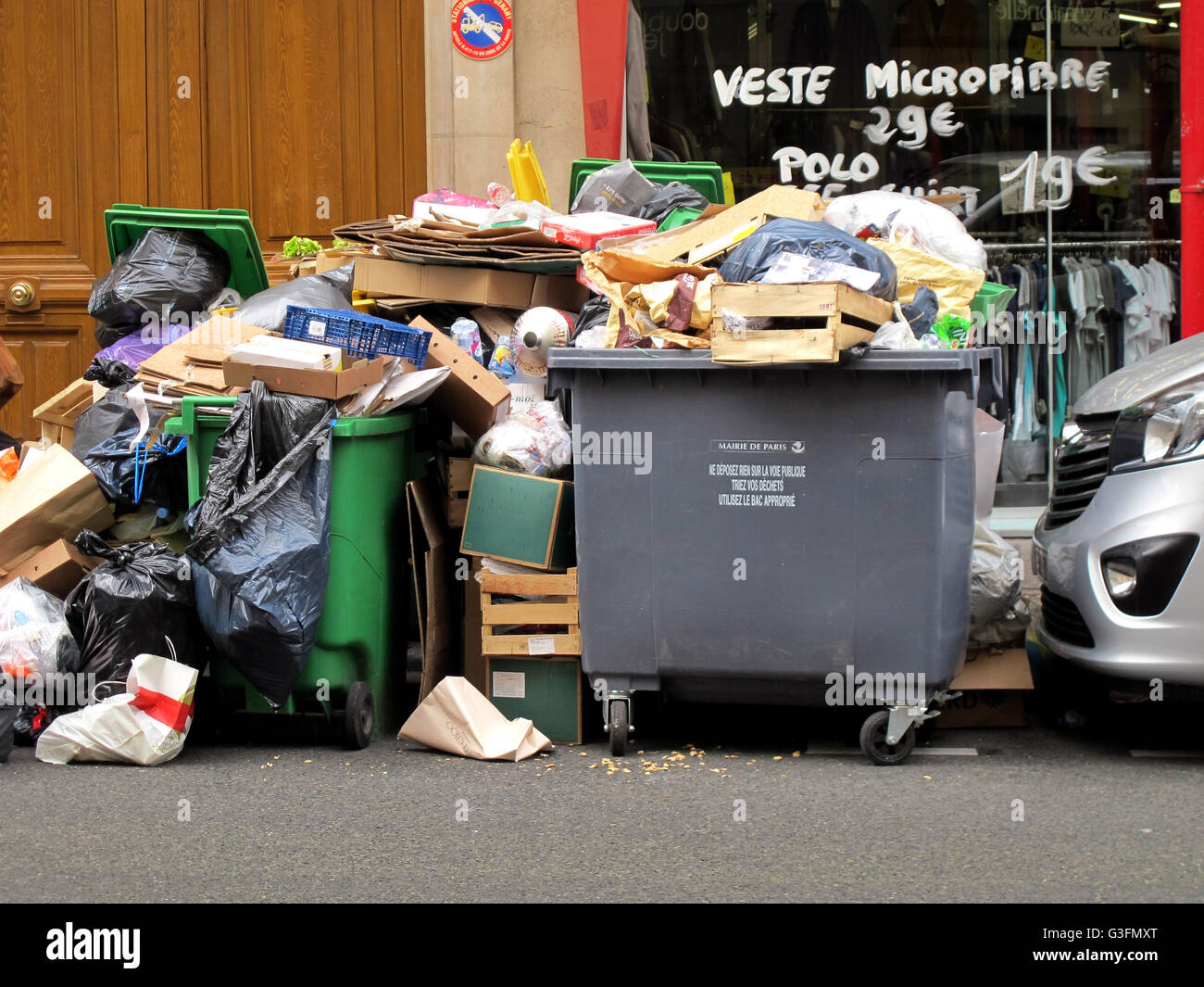 Strike of garbage collection, 11Jun 2016, Paris, 75006, France Stock ...