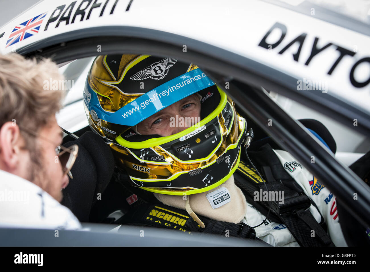 Northampshire, UK. 11th June, 2016. Rick Parfitt Jnr getting ready for ...