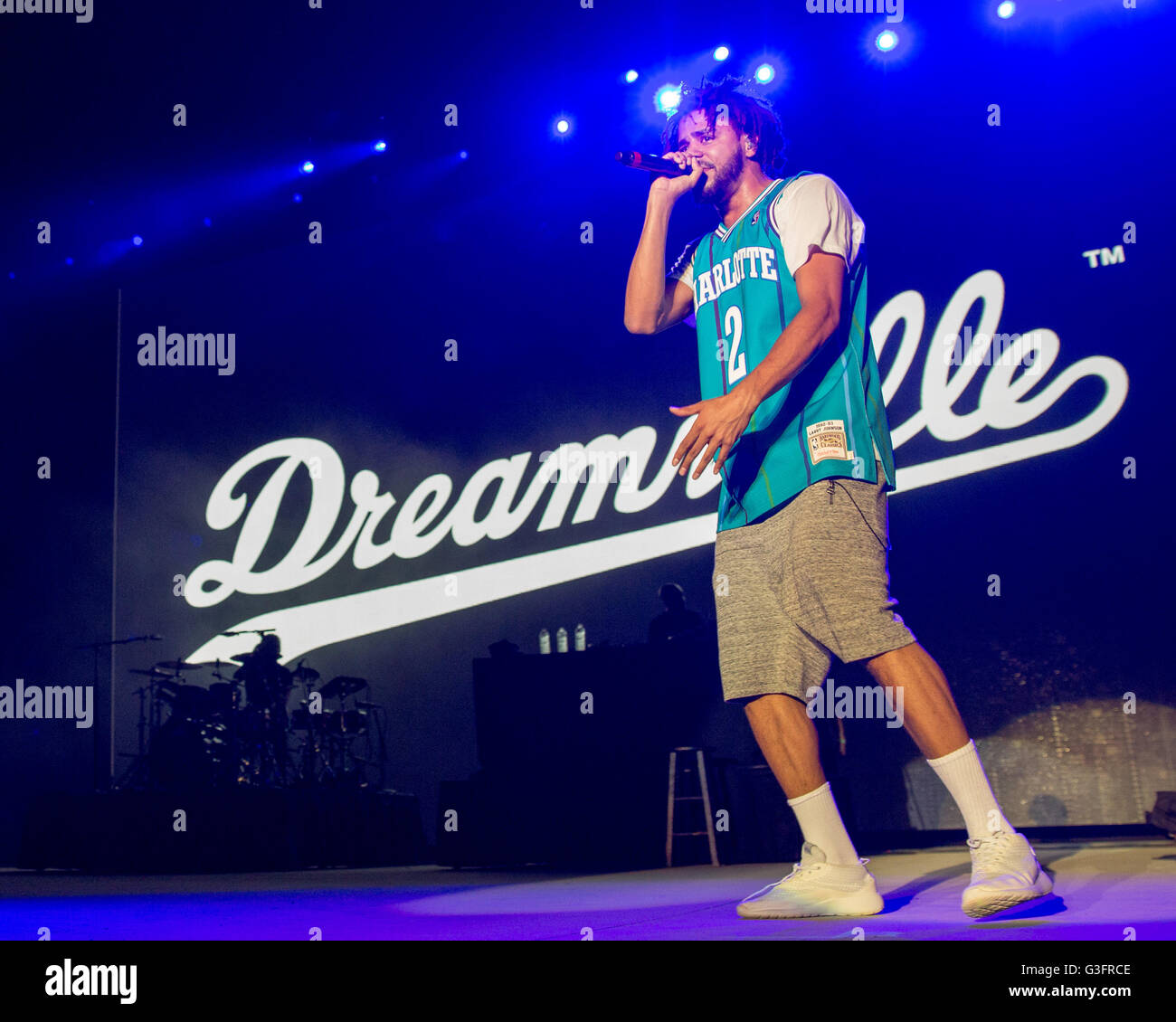Manchester, Tennessee, USA. 10th June, 2016. Rapper J. COLE performs ...