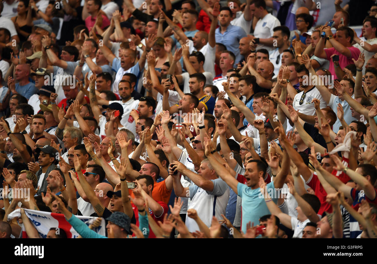 England fans cheer before the UEFA Euro 2016, Group B soccer match ...