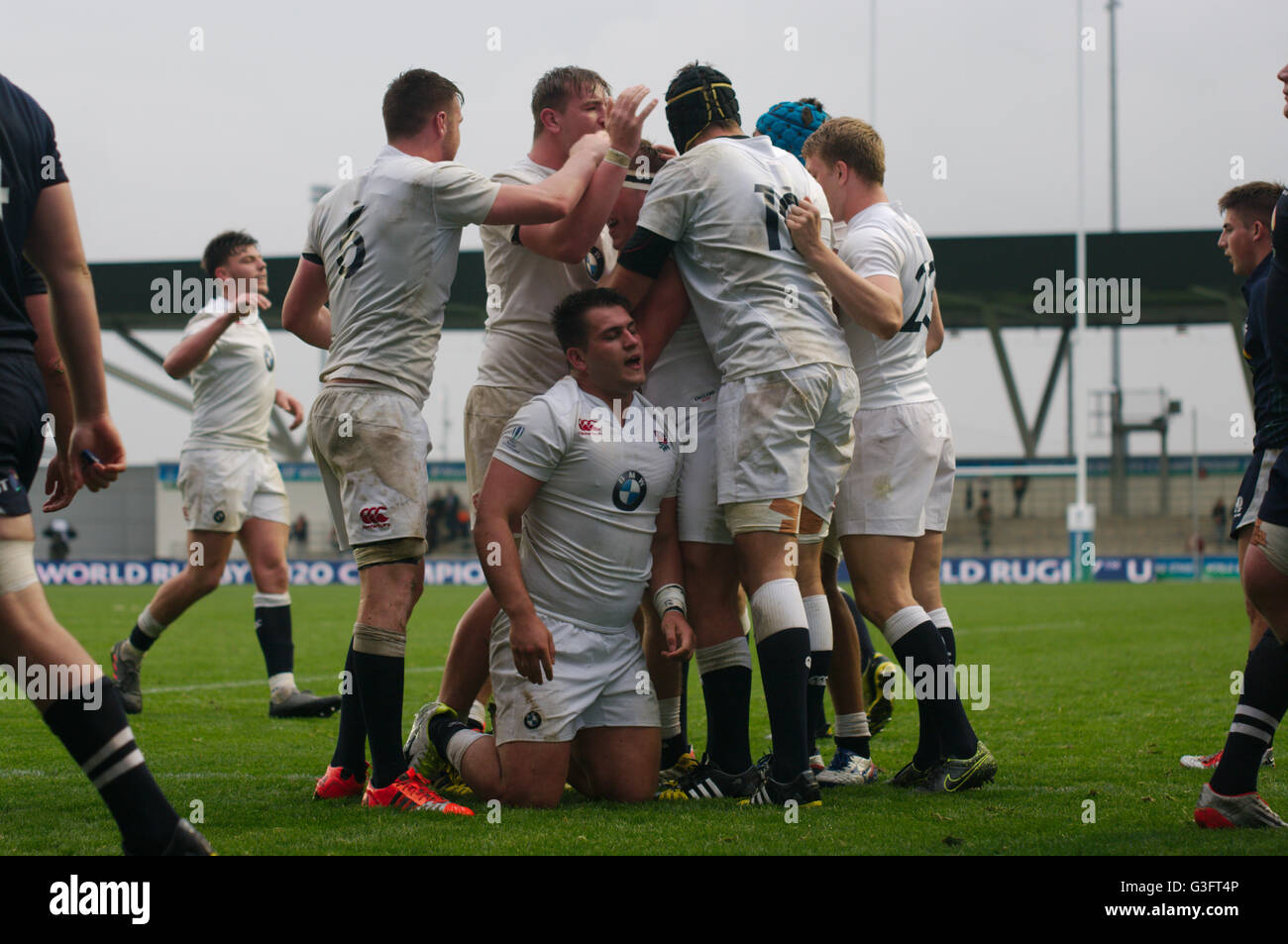 Manchester, UK, 11 June 2016, England U20 players celebrating after ...