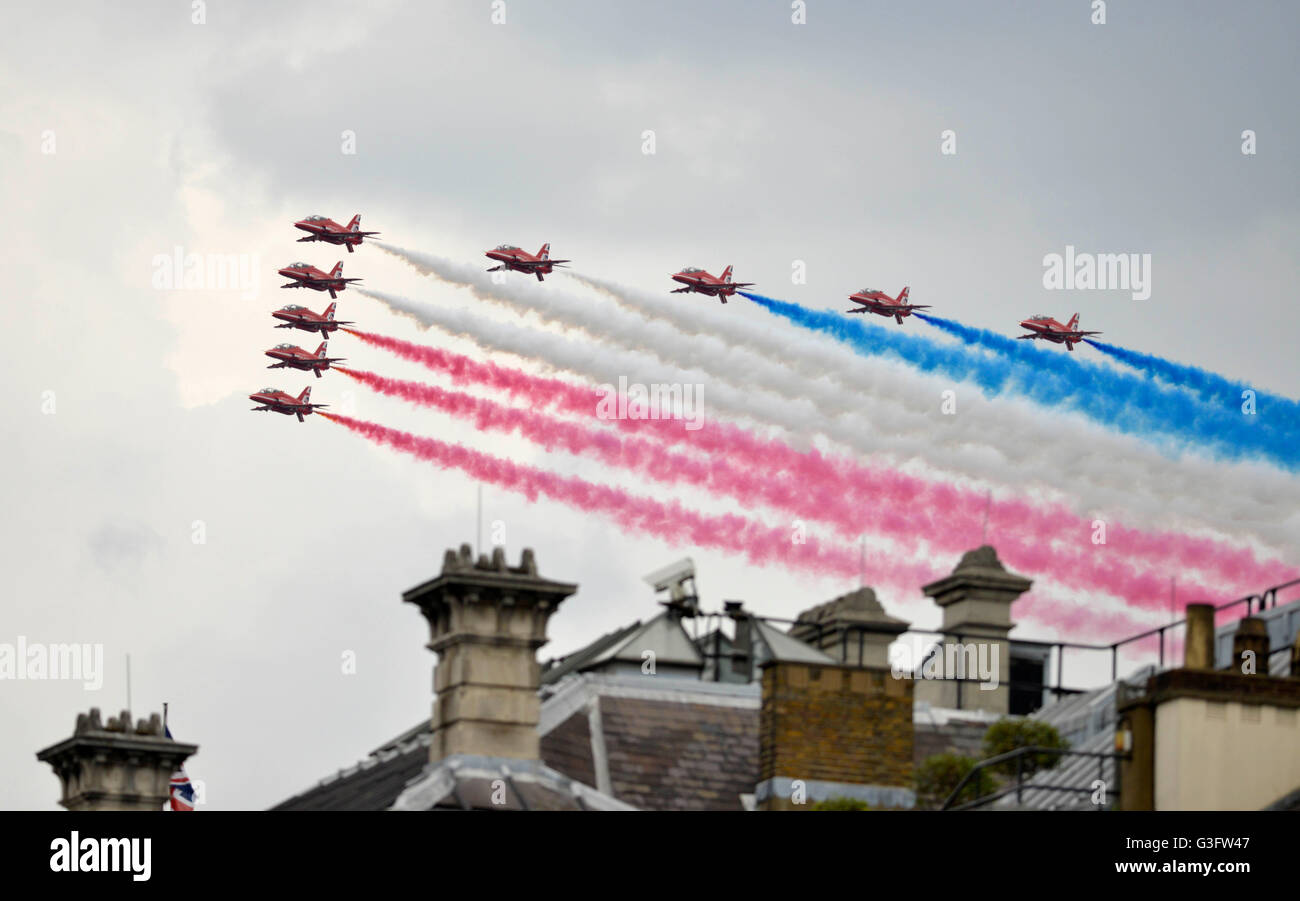 Royal fly past as part of Queen Elizabeth's 90th birthday celebrations ...