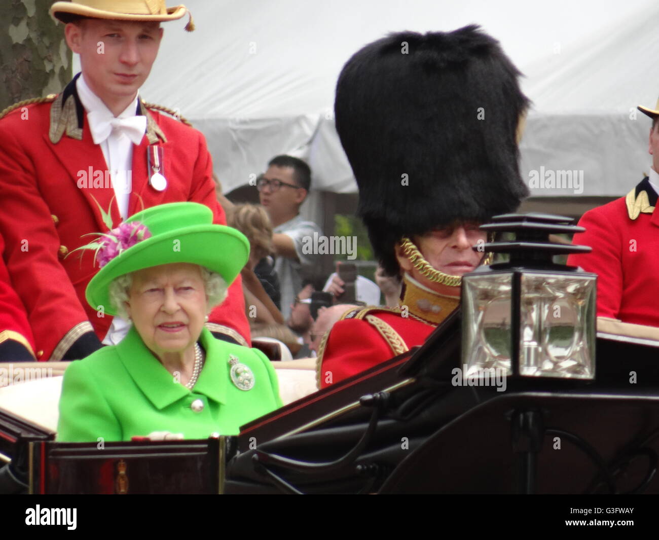 Trooping the Colour Parade for the 90th anniversary of the Queen ...