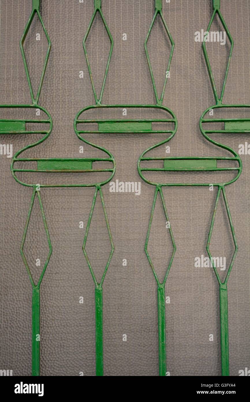 wrought iron patterns on a door of a house on the Greek island of ...