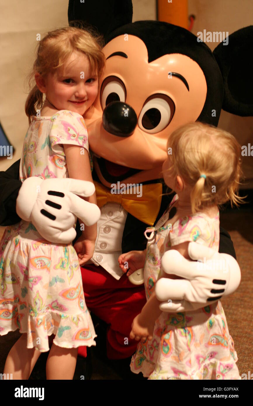 Little girls children kids excited Mickey Mouse Magic Kingdom, Disney ...