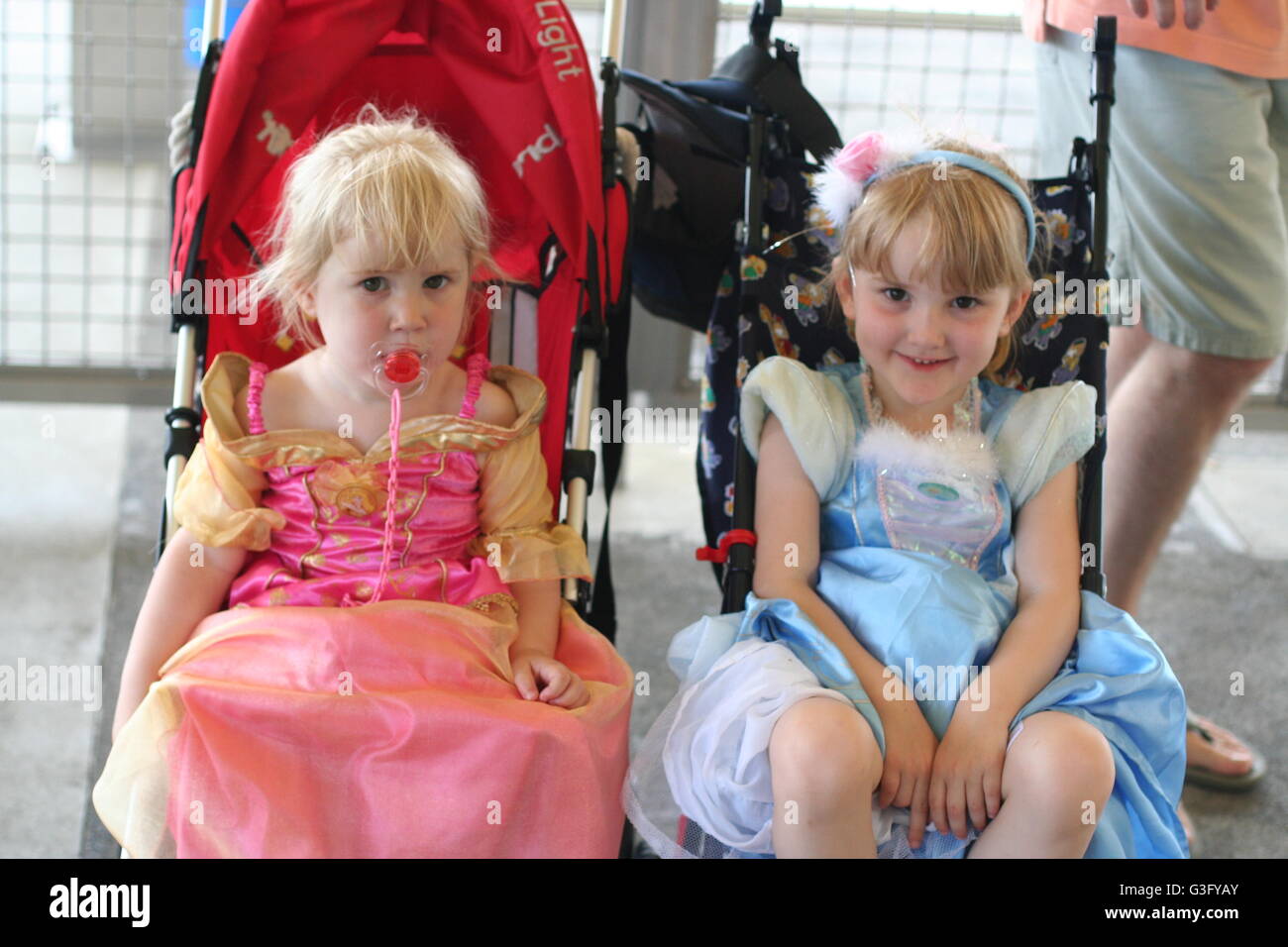 Little princess, children in princess costumes in Disney's Magic ...
