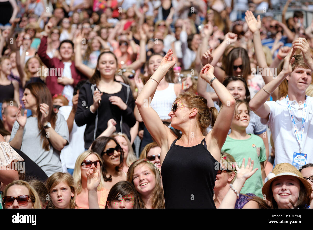 EDITORIAL USE ONLY Fans cheer during Capital's Summertime Ball with ...