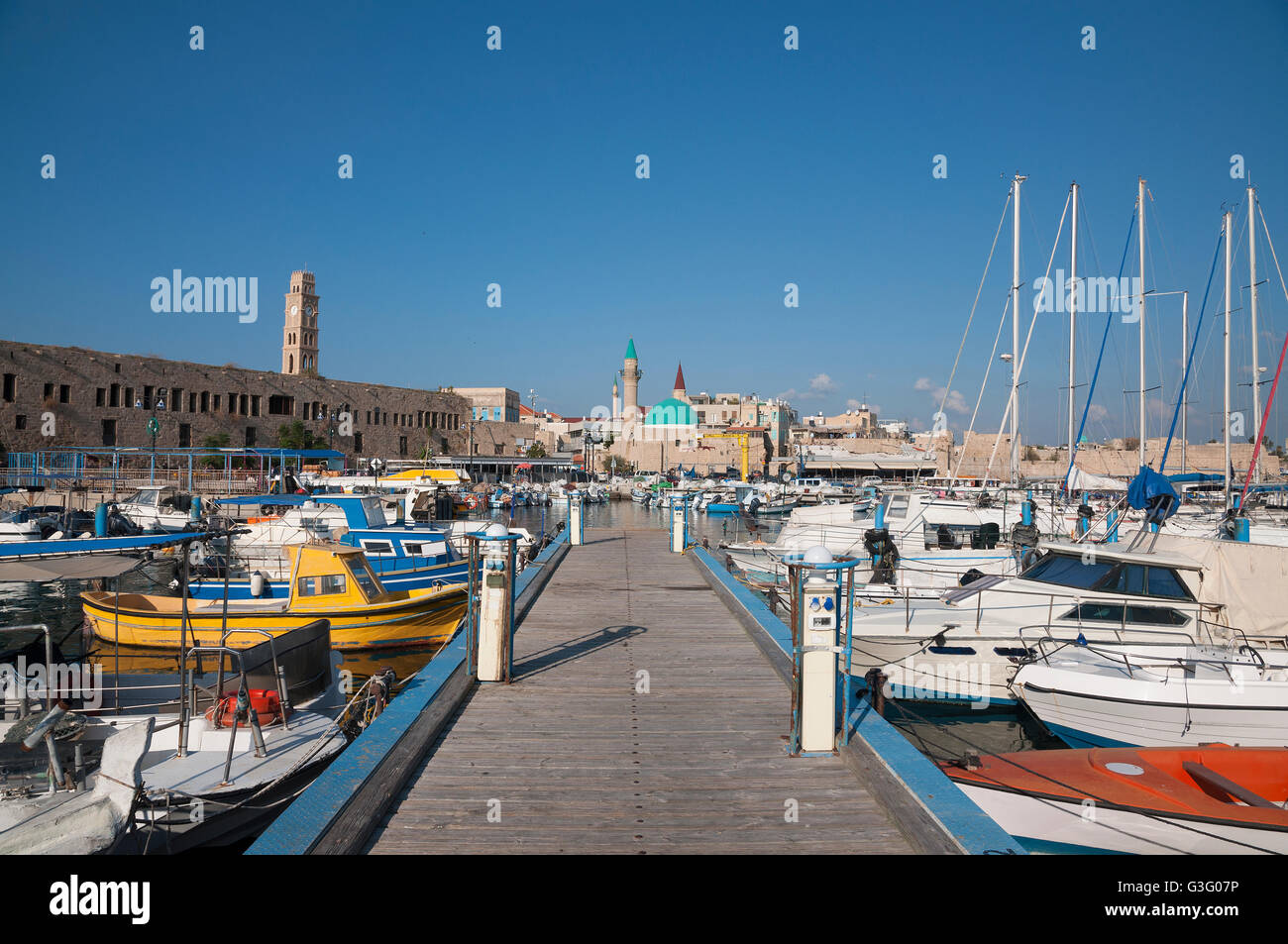 Port of Acre and the old city, Israel Stock Photo - Alamy