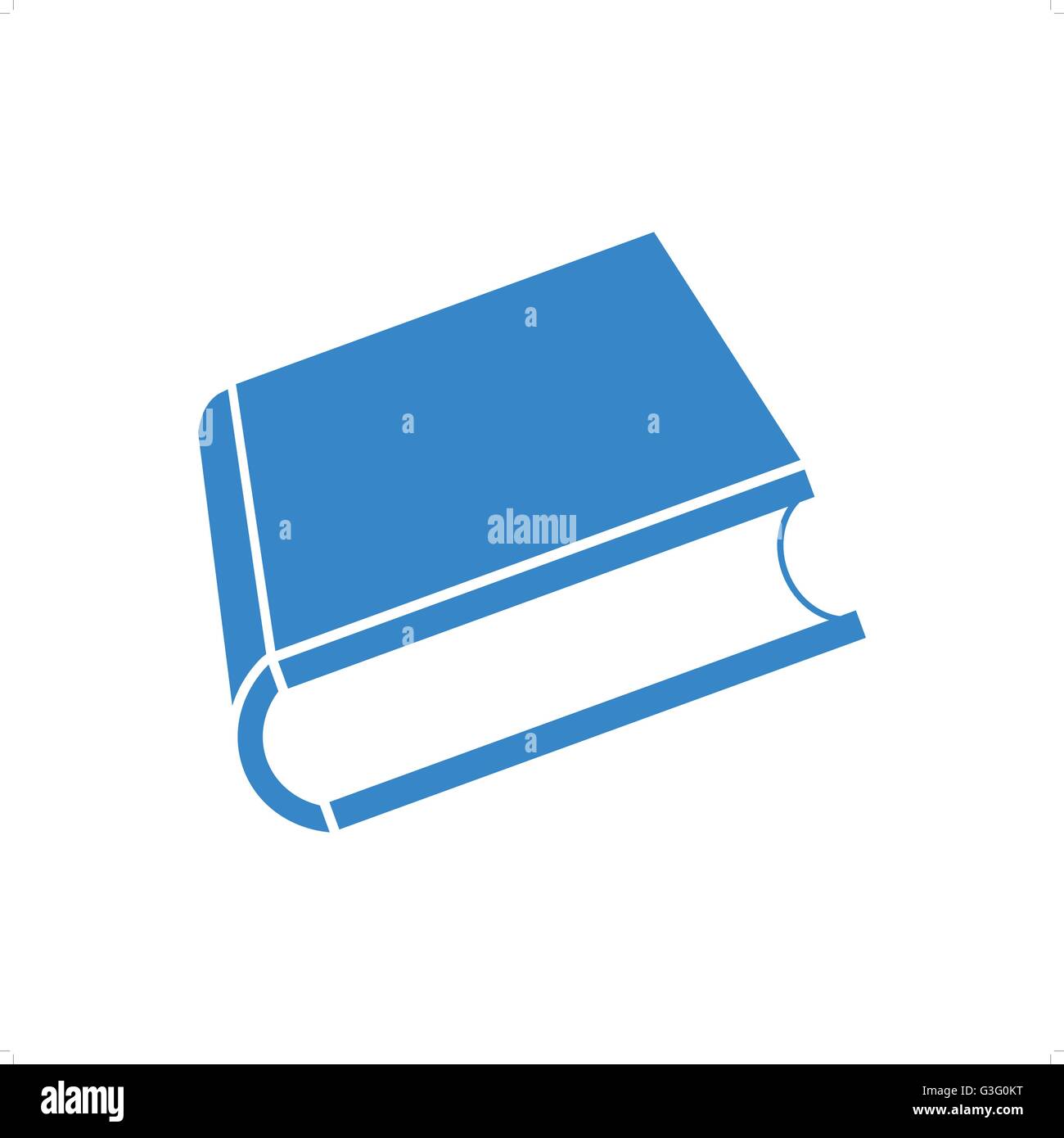 Blank blue 3D book cover vector illustration isolated on white ...