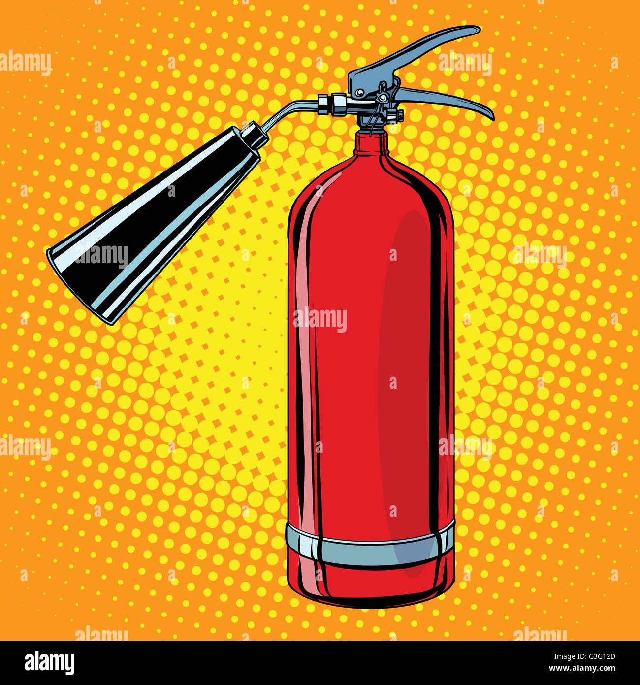 realistic red fire extinguisher pop art Stock Vector Image & Art - Alamy