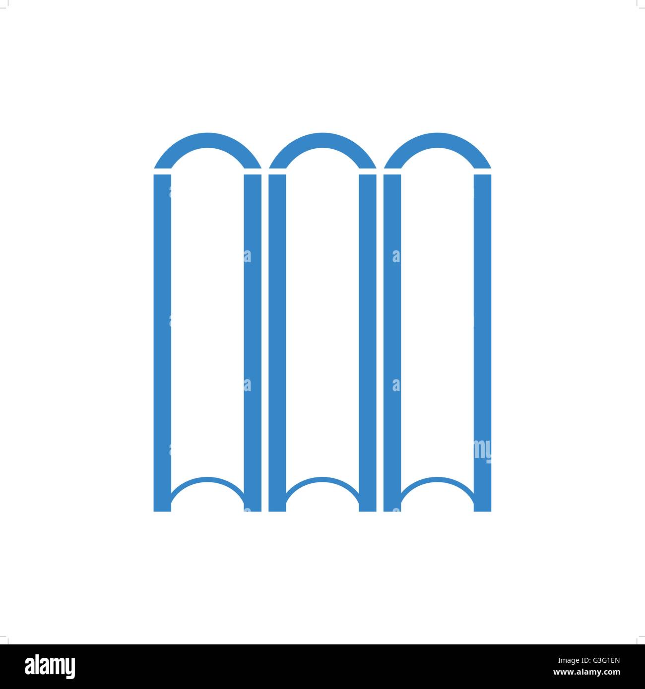 Line drawing blue books vector illustration isolated on white ...