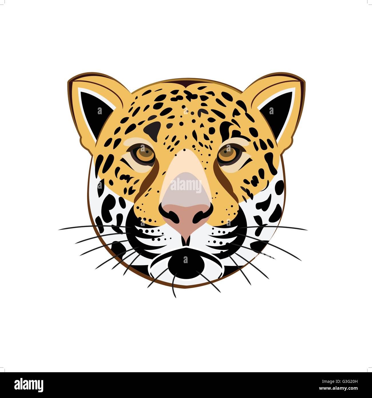 Beautiful leopard head vector illustration isolated on white backgorund ...
