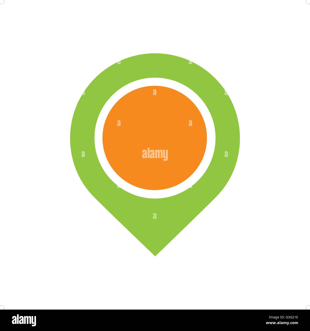 Stylized green and orange pointer vector illustration isolated on white ...