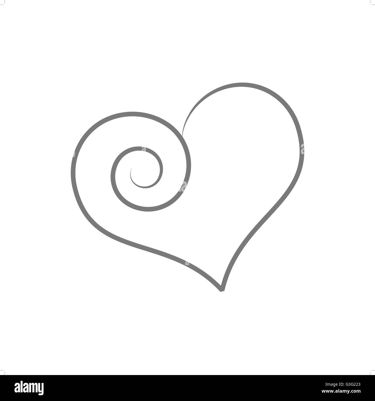 Beautiful stylized line drawing weird heart vector illustration ...