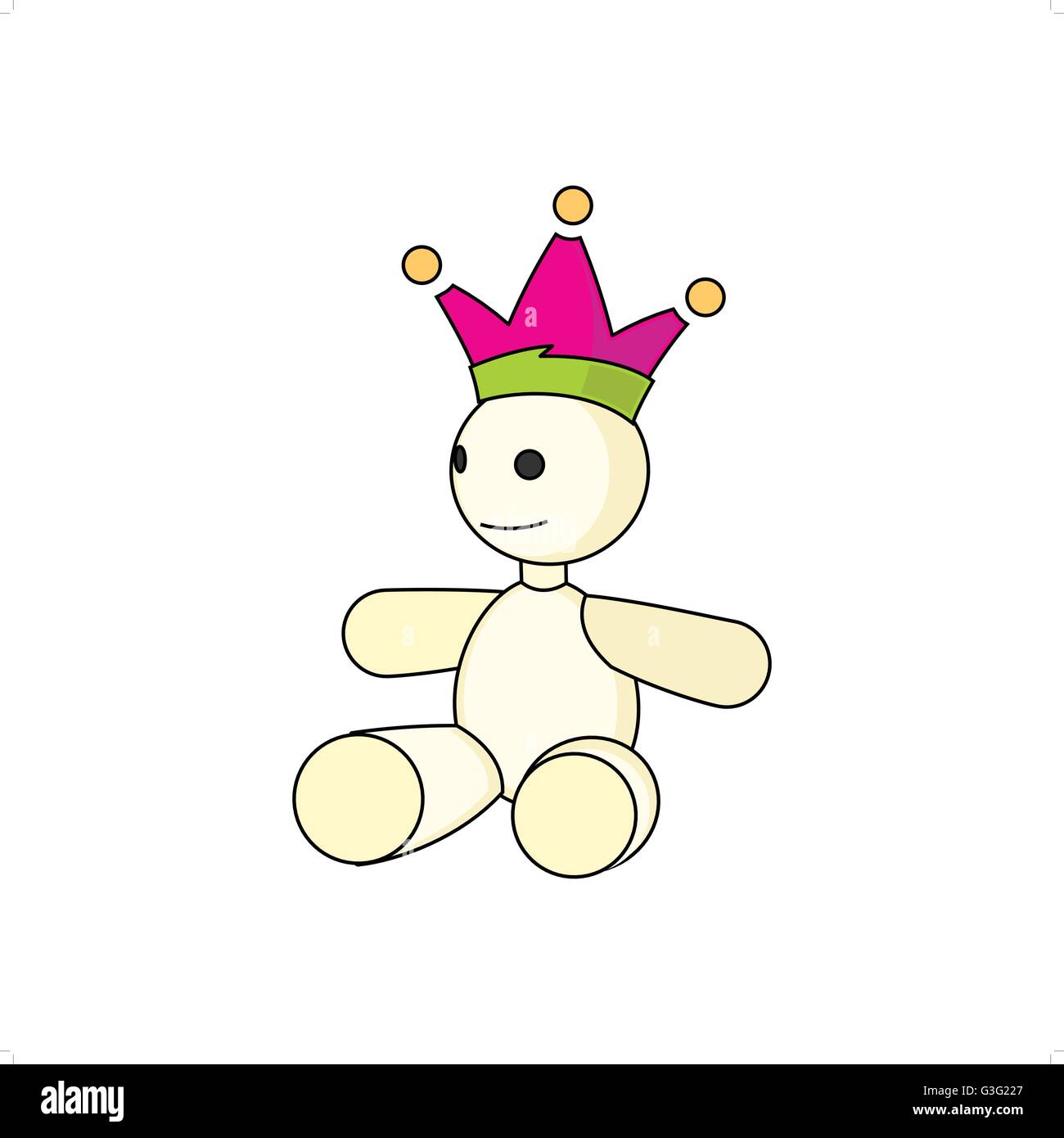 Cartoon style wild card mascot with crown vector illustration isolated ...