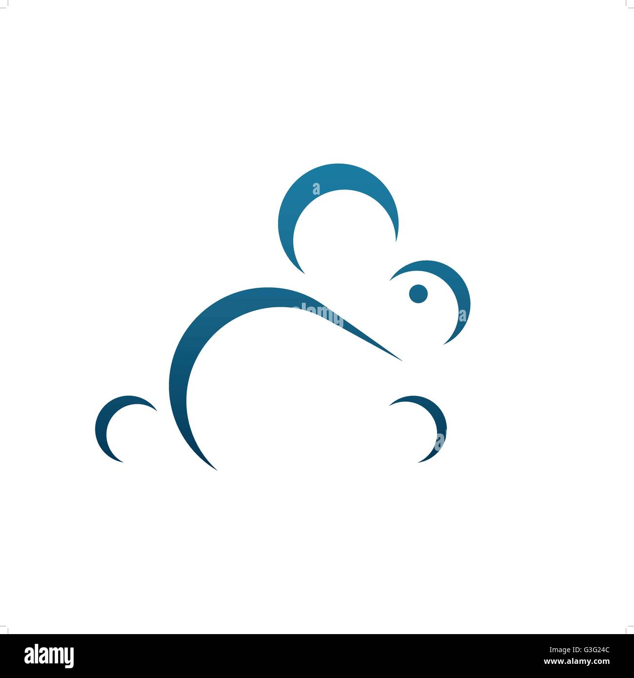 Cute blue rabbit with blue eye vector on the white background Stock ...
