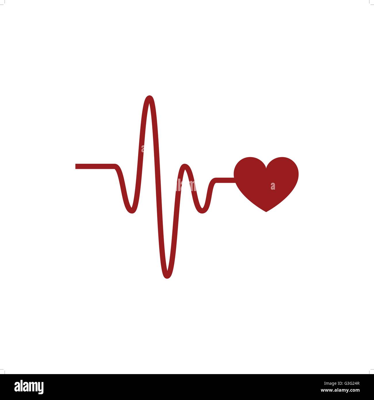 Heartbeat vector icon with cardio link on the white background Stock ...