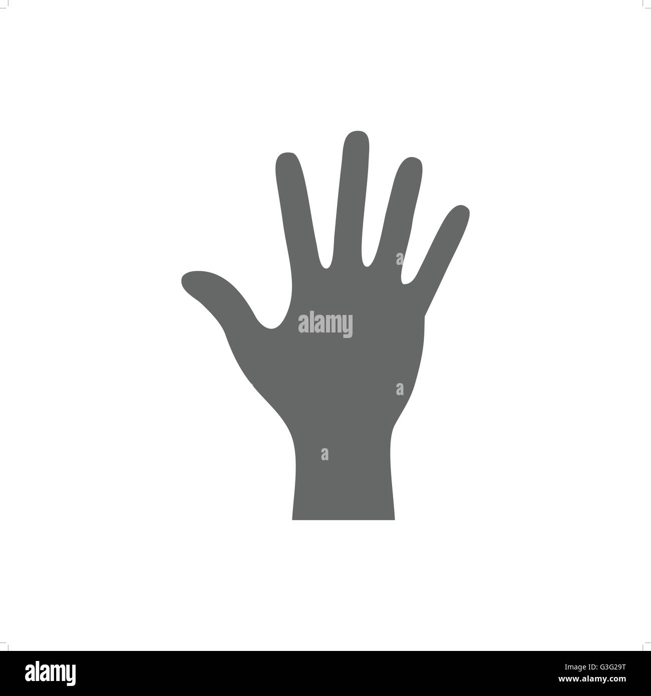 Grey hand silhouette vector illustration isolated on the white ...